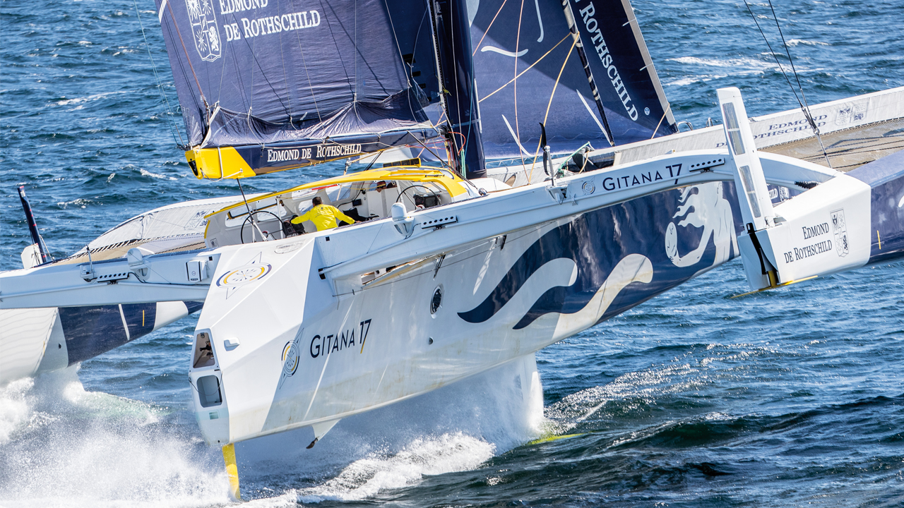 We sailed aboard the Ultim foiling trimaran Gitana17:Edmond de ...