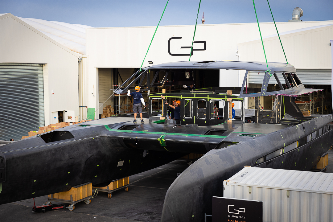 Gunboat 80 - Next step: installing the deck! - Catamaran - Multihulls ...