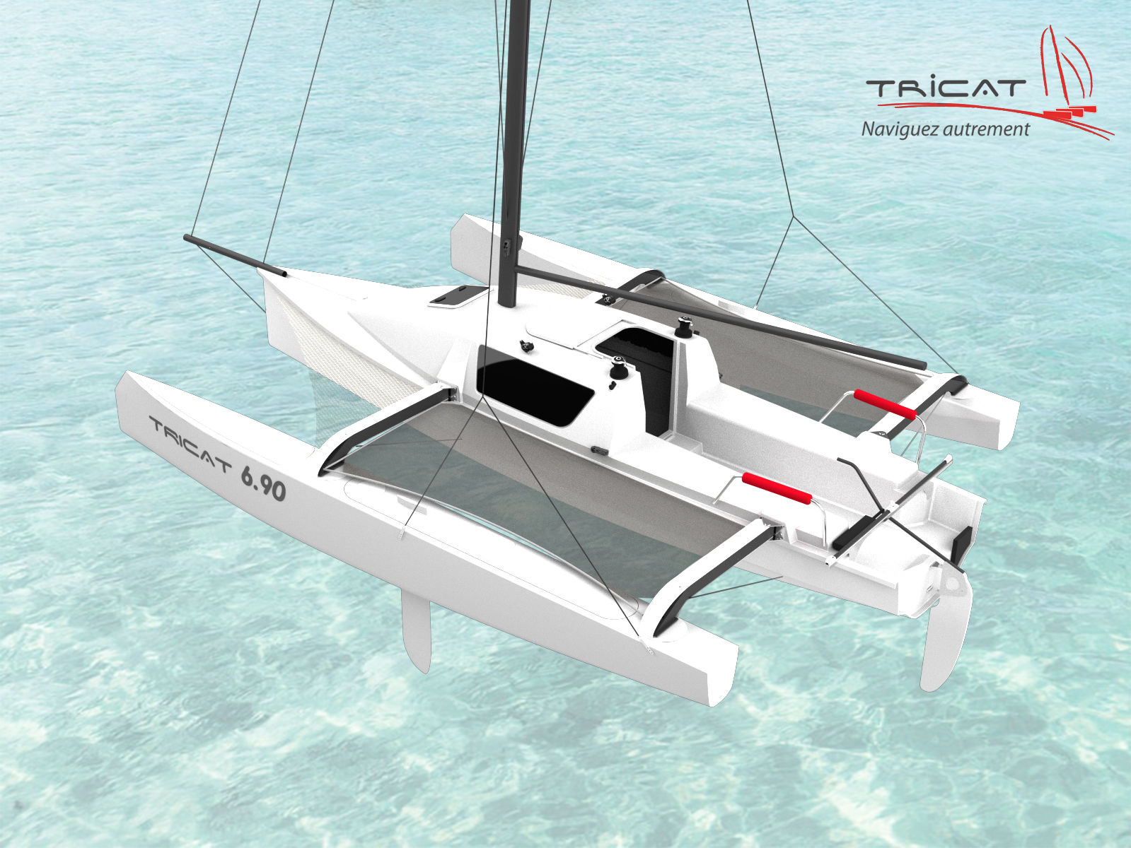 Tricat 6.90 - A trimaran for the family - Multihull - Multihulls World ...